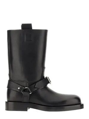 Burberry Saddle Boots - Black