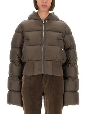 Rick Owens Hooded Down Jacket - Brown