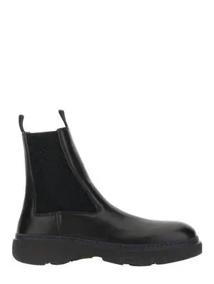 Burberry Leather Chelsea Boots - Black
