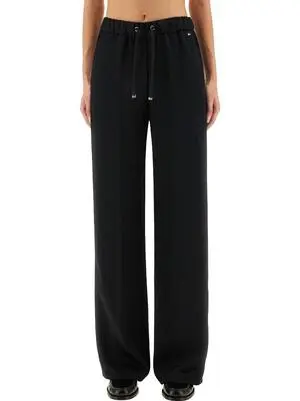 Herno Wide Leg Resort Trousers - Black