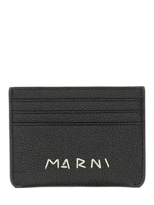 Marni Card Holder With Logo - Black