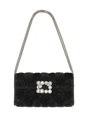 ROGER VIVIER Efflorescence Clutch Bag - Black