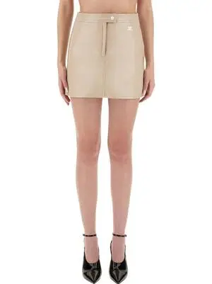 COURREGES Courreges Vinyl Mini Skirt Beige