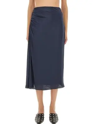 Theory Draped Midi Skirt - Blue
