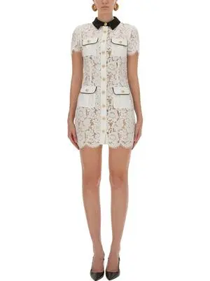 SELF-PORTRAIT Lace Mini Dress - White