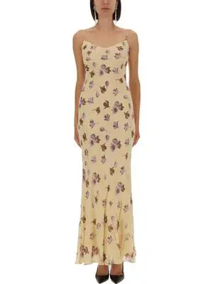 SELF-PORTRAIT Floral Patterned Long Dress - Yellow