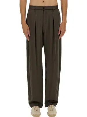 LEMAIRE Relaxed Pants With Belt - Military Green