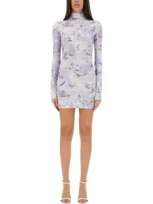 Off White Serenity Short Dress - Baby Blue