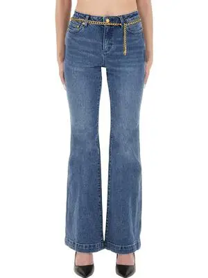 Michael Kors Flared Jeans With Belt - Denim