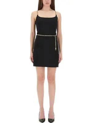 Michael Kors Bustier Mini Dress With Belt - Black