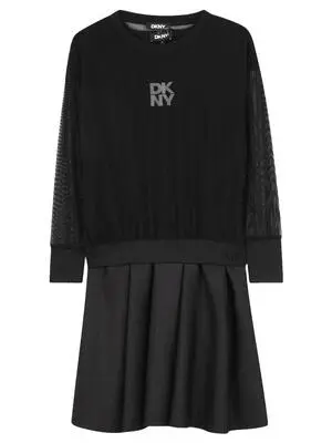 Dkny 2-in-1 Dress With Logo - Black