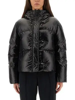 FAY Quilted Jacket With Hooks - Black