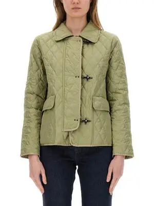 FAY 3 Hook Nylon Quilted Jacket - Green