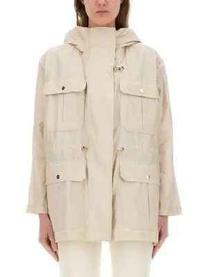 FAY Linen And Cotton Canvas Parka - Beige