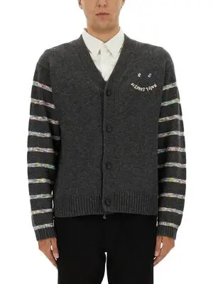 Paul Smith Button-through Ps Happy' Cardigan - Grey