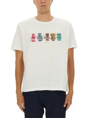 Paul Smith Robot Print T-shirt - White