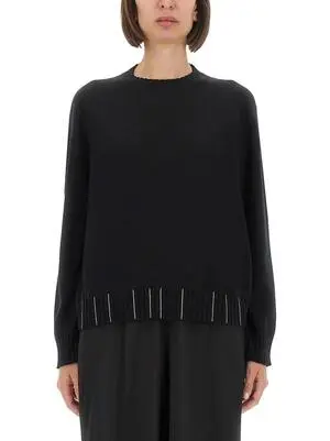 Fabiana Filippi Wool, Silk, And Cashmere Sweater - Black