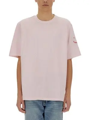 Paul Smith T-shirt With 'ps Happy' Embroidery - Pink