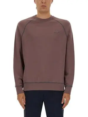 Paul Smith Sweatshirt With 'ps Happy' Embroidery - Purple