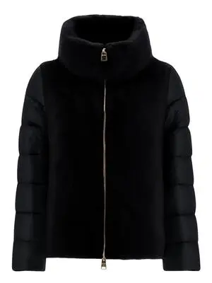 Herno Faux Fur-inserts Ultralight Padded Jacket - Black