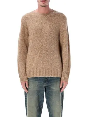 CORRIDOR Wool Alpaca Blend Crewneck Sweater - Brown