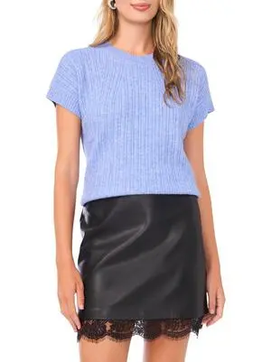 Vince Camuto Sequin Detail Ribbed Sweater Whimsy Blue
