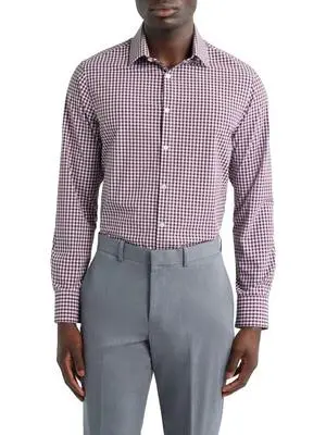 Mizzen+main Leeward Trim Fit Gingham Performance Button-up Shirt - Eggplant Crew Gingham
