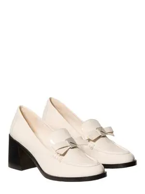 Kate Spade New York Deco Bow Loafer Pumps - Cashew Milk