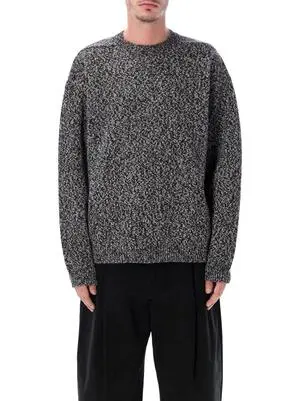 Studio Nicholson Hemyl Mouline Wool Sweater - Navy Mouline
