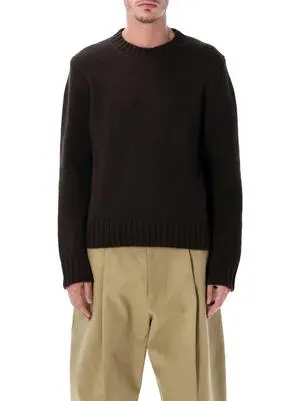Studio Nicholson Cree Yak And Merino Wool Knit Sweater Espresso Brown
