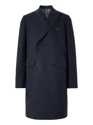 Paul Smith Slim-fit Double-breasted Woven Overcoat - Blue