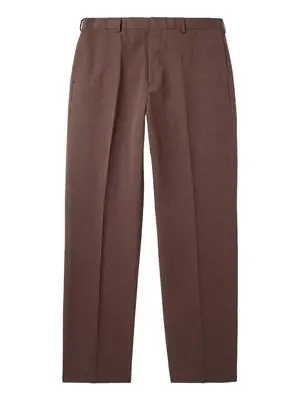Paul Smith Straight-leg Cotton And Linen-blend Trousers - Brown