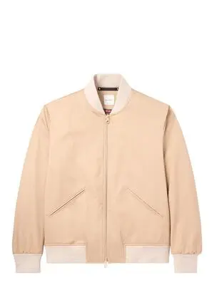 Paul Smith Cotton-blend Twill Bomber Jacket - Neutrals