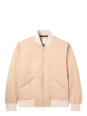Paul Smith Cotton-blend Twill Bomber Jacket - Neutrals