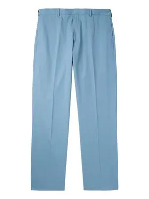 Paul Smith Straight-leg Cotton-blend Twill Trousers - Blue