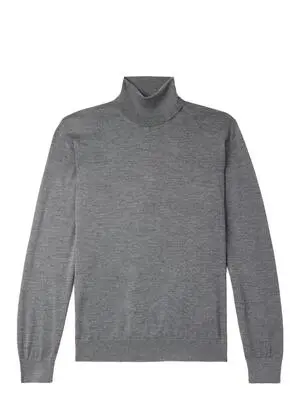 Zegna Cashmere And Silk-blend Rollneck Sweater - Gray