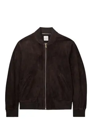 Paul Smith Suede Bomber Jacket - Brown