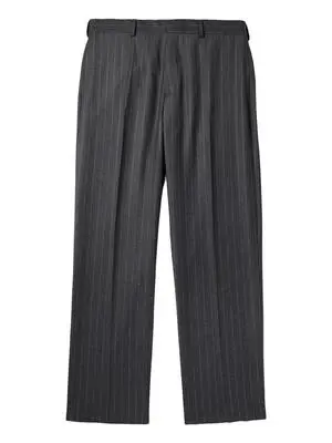 Paul Smith Straight-leg Pinstriped Wool Trousers - Gray