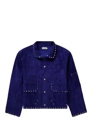 BODE Studded Suede Jacket - Blue