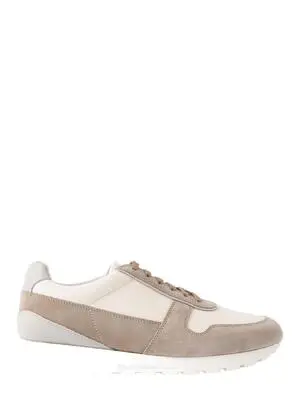 Brunello Cucinelli Olimpo Leather And Suede Sneakers - Neutrals