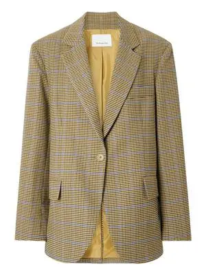 THE FRANKIE SHOP Lyra Houndstooth Blazer - Brown
