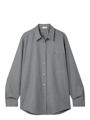THE ROW Pino Oversized Wool-twill Shirt - Gray