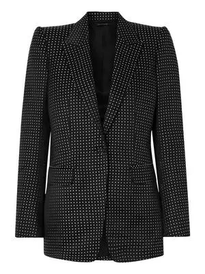 TOM FORD Polka-dot Duchesse Silk-jacquard Blazer - Black
