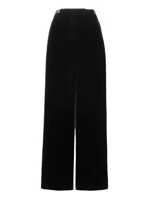 Alexander McQueen Velvet Straight-leg Pants - Black