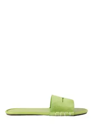 JW Anderson Loafer Suede Slides Lime Green