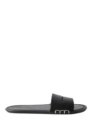 JW Anderson Loafer Leather Slides - Black