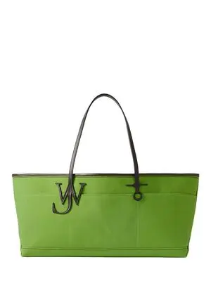 JW Anderson Anchor Leather-trimmed Canvas Tote - Green