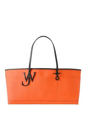 JW Anderson Anchor Leather-trimmed Canvas Tote - Orange