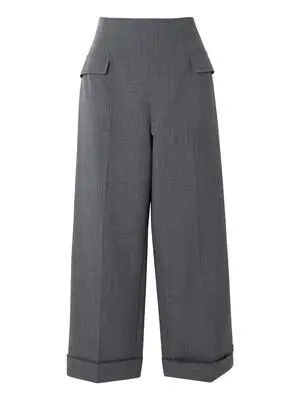 EMILIA WICKSTEAD Eimear Recycled-woven Wide-leg Pants - Gray