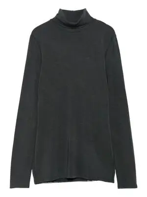 AMOMENTO Roll-Neck Long-Sleeve Top Grey